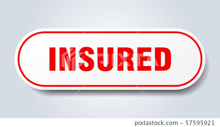 insured sign. insured rounded red sticker. insured - Stock Illustration ...