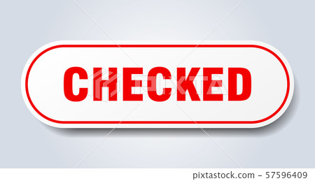 checked sign. checked rounded red sticker. checked - Stock Illustration ...