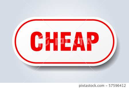cheap sign. cheap rounded red sticker. cheap - Stock Illustration ...