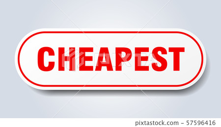 cheapest sign. cheapest rounded red sticker. - Stock Illustration ...