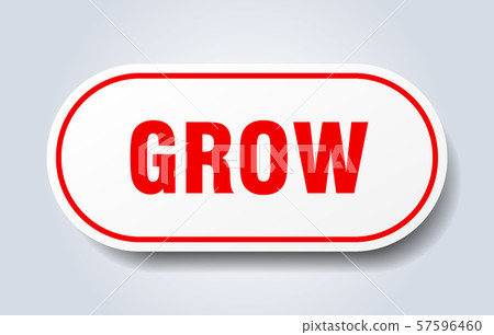 grow sign. grow rounded red sticker. grow - Stock Illustration ...