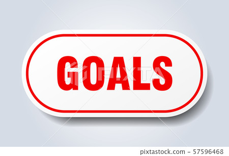 goals sign. goals rounded red sticker. goals - Stock Illustration ...