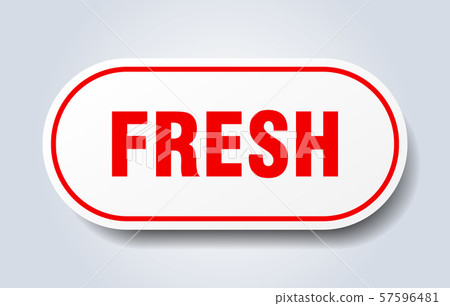 fresh sign. fresh rounded red sticker. fresh - Stock Illustration ...