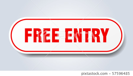 free entry sign. free entry rounded red sticker. - Stock Illustration ...