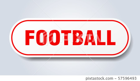 football sign. football rounded red sticker. - Stock Illustration ...