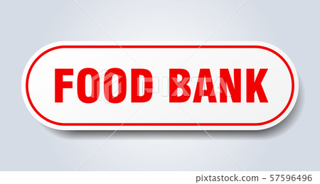 food bank sign. food bank rounded red sticker. - Stock Illustration ...