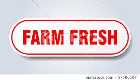 farm fresh sign. farm fresh rounded red sticker. - Stock Illustration ...