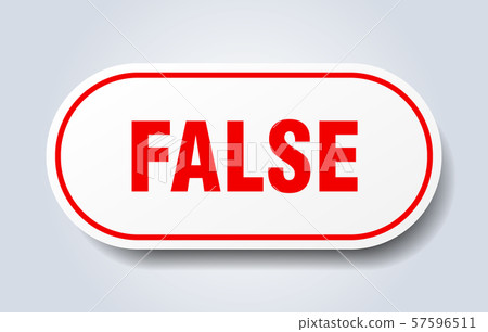 false sign. false rounded red sticker. false - Stock Illustration ...
