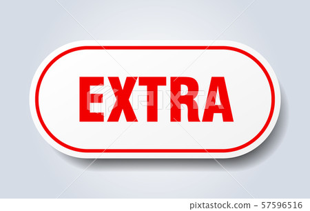 extra sign. extra rounded red sticker. extra - Stock Illustration ...
