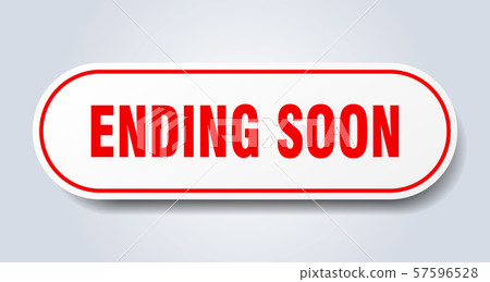 ending soon sign. ending soon rounded red sticker. - Stock Illustration ...