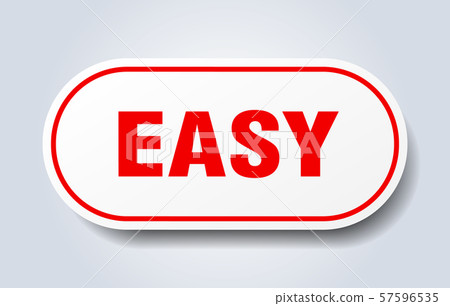 easy sign. easy rounded red sticker. easy - Stock Illustration ...