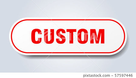 custom sign. custom rounded red sticker. custom - Stock Illustration ...