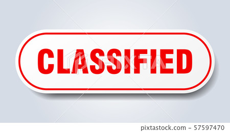 classified sign. classified rounded red sticker. - Stock Illustration ...