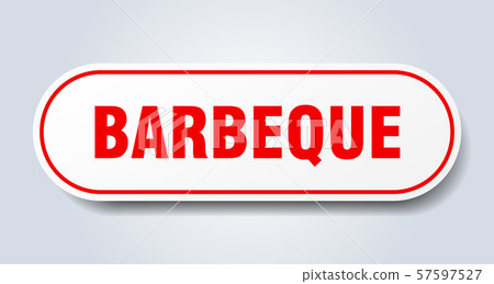 barbeque sign. barbeque rounded red sticker. - Stock Illustration ...