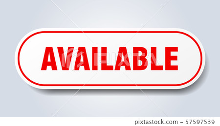 available sign. available rounded red sticker. - Stock Illustration ...