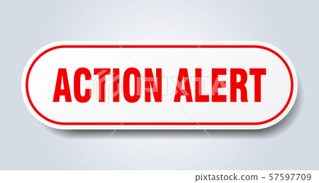 action alert sign. action alert rounded red - Stock Illustration ...