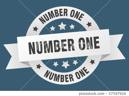 number one ribbon. number one round white sign. - Stock Illustration ...