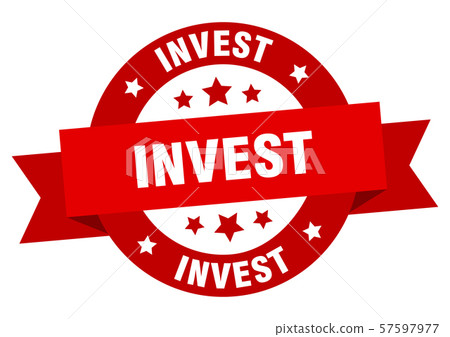 invest ribbon. invest round red sign. invest - Stock Illustration ...