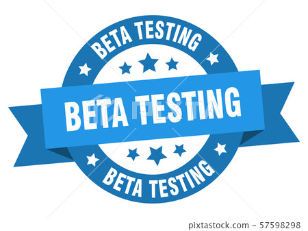 beta testing ribbon. beta testing round blue sign. - Stock Illustration ...