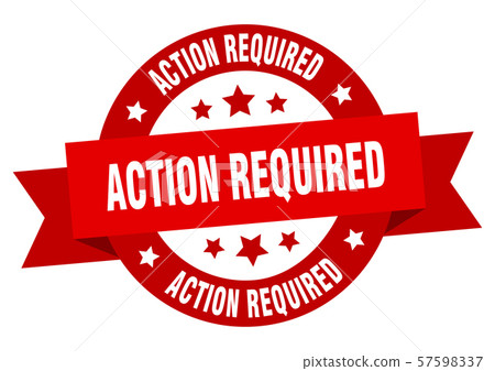 action required ribbon. action required round red - Stock Illustration ...