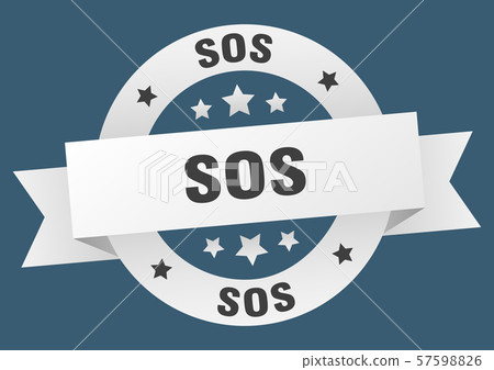 sos ribbon. sos round white sign. sos - Stock Illustration [57598826 ...
