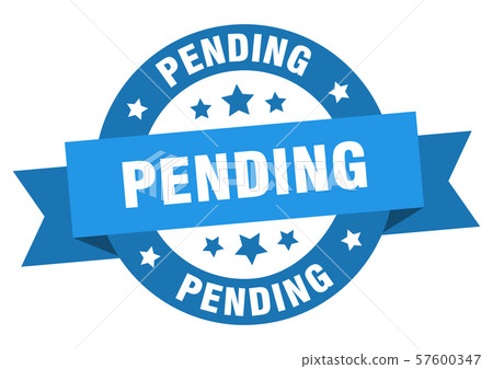 pending ribbon. pending round blue sign. pending - Stock Illustration ...