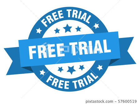 free trial ribbon. free trial round blue sign. - Stock Illustration ...