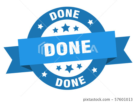 done ribbon. done round blue sign. done - Stock Illustration [57601013 ...