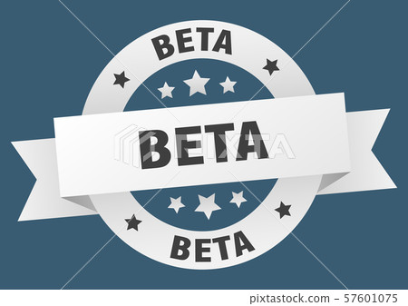 beta ribbon. beta round white sign. beta - Stock Illustration [57601075 ...