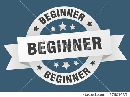 beginner ribbon. beginner round white sign.-插圖素材 [57601085] - PIXTA圖庫