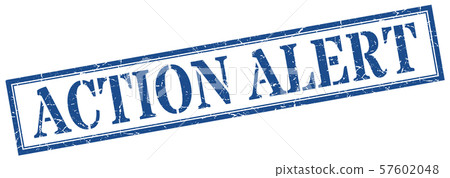 action alert stamp. action alert square grunge - Stock Illustration ...