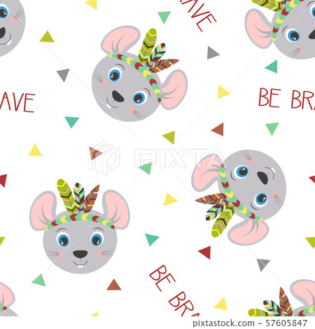 seamless pattern tribal mouse - Stock Illustration [57605847] - PIXTA