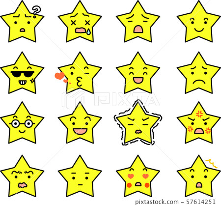 Star face icon facial expression emotion... - Stock Illustration ...