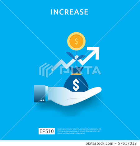 business chart on hand. income salary rate - Stock Illustration ...