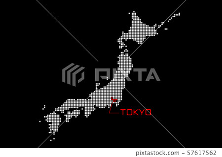 Tokyo on the map of Japan Tokyo base in Japan - Stock Illustration ...