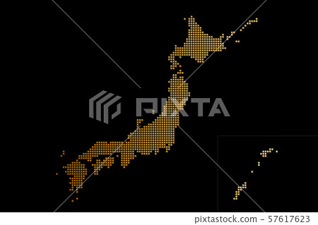 Japan map composed of three-dimensional dots - Stock Illustration ...