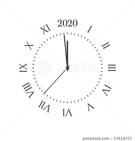 New Year 2020 countdown. Clock with 2020... - Stock Illustration ...