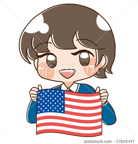 Person with vector american flag - Stock Illustration [57620347] - PIXTA
