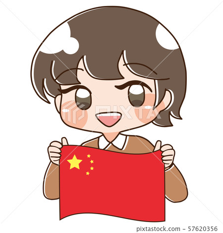 Vector person with chinese flag - Stock Illustration [57620356] - PIXTA