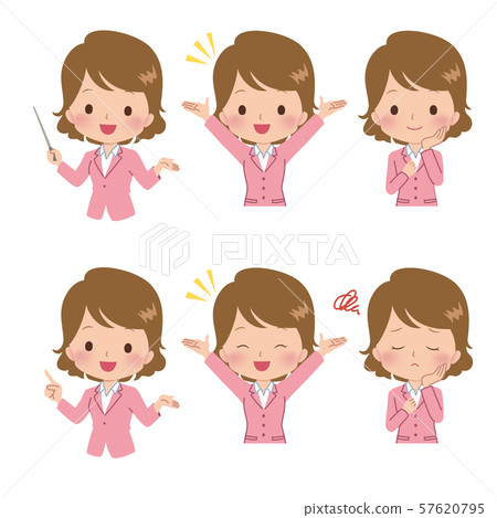 Business woman gesture set - Stock Illustration [57620795] - PIXTA