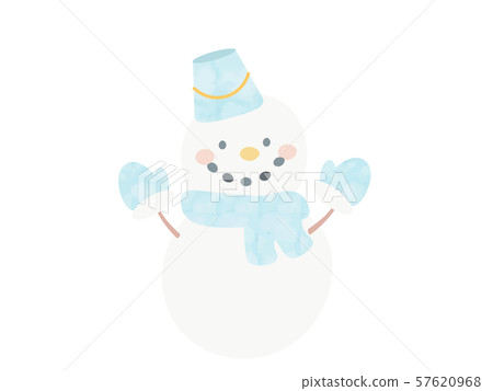 Light blue snowman - Stock Illustration [57620968] - PIXTA