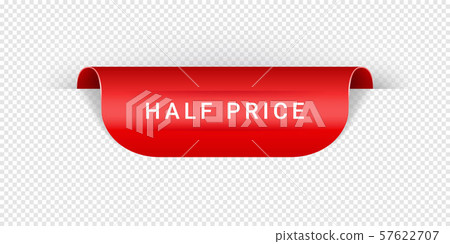 Half Price Vector Sticker, Tag, Banner, Label,... - Stock Illustration ...