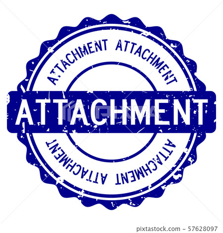 Grunge blue attachment word round rubber seal... - Stock Illustration [57628097] - PIXTA