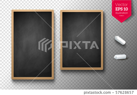 Isolated vertical menu boards with chalk pieces - Stock Illustration ...