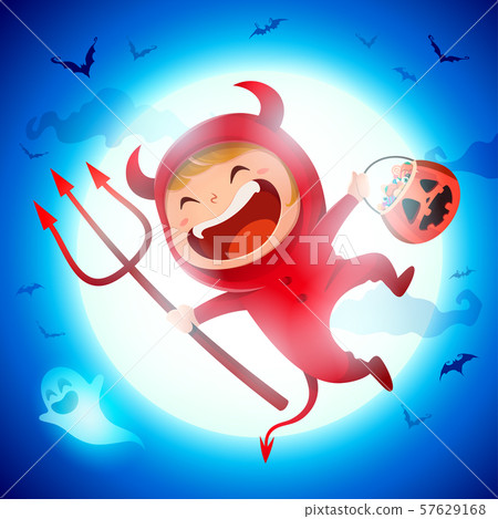Cute Little Red Devil Demon. - Stock Illustration [57629168] - PIXTA