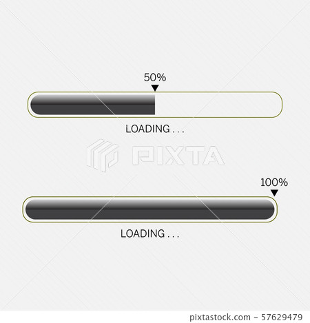 Black and white progress loading bar-插圖素材 [57629479] - PIXTA圖庫