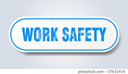 work safety sign. work safety rounded blue - Stock Illustration ...