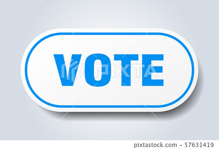 vote sign. vote rounded blue sticker. vote - Stock Illustration ...