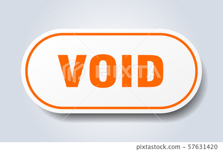 void sign. void rounded orange sticker. void - Stock Illustration ...