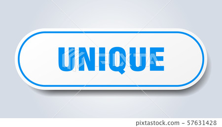 unique sign. unique rounded blue sticker. unique - Stock Illustration ...